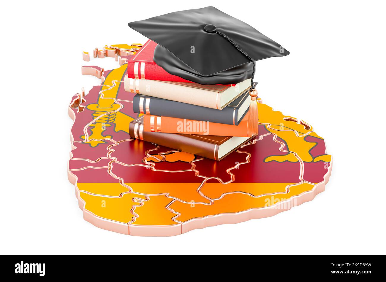 Education in Sri Lanka concept, 3D rendering isolated on white ...