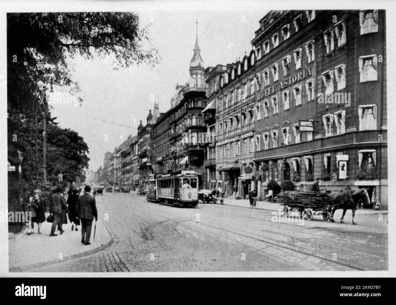 View of city traffic on Vasagatan in Stockholm with the railway park on ...
