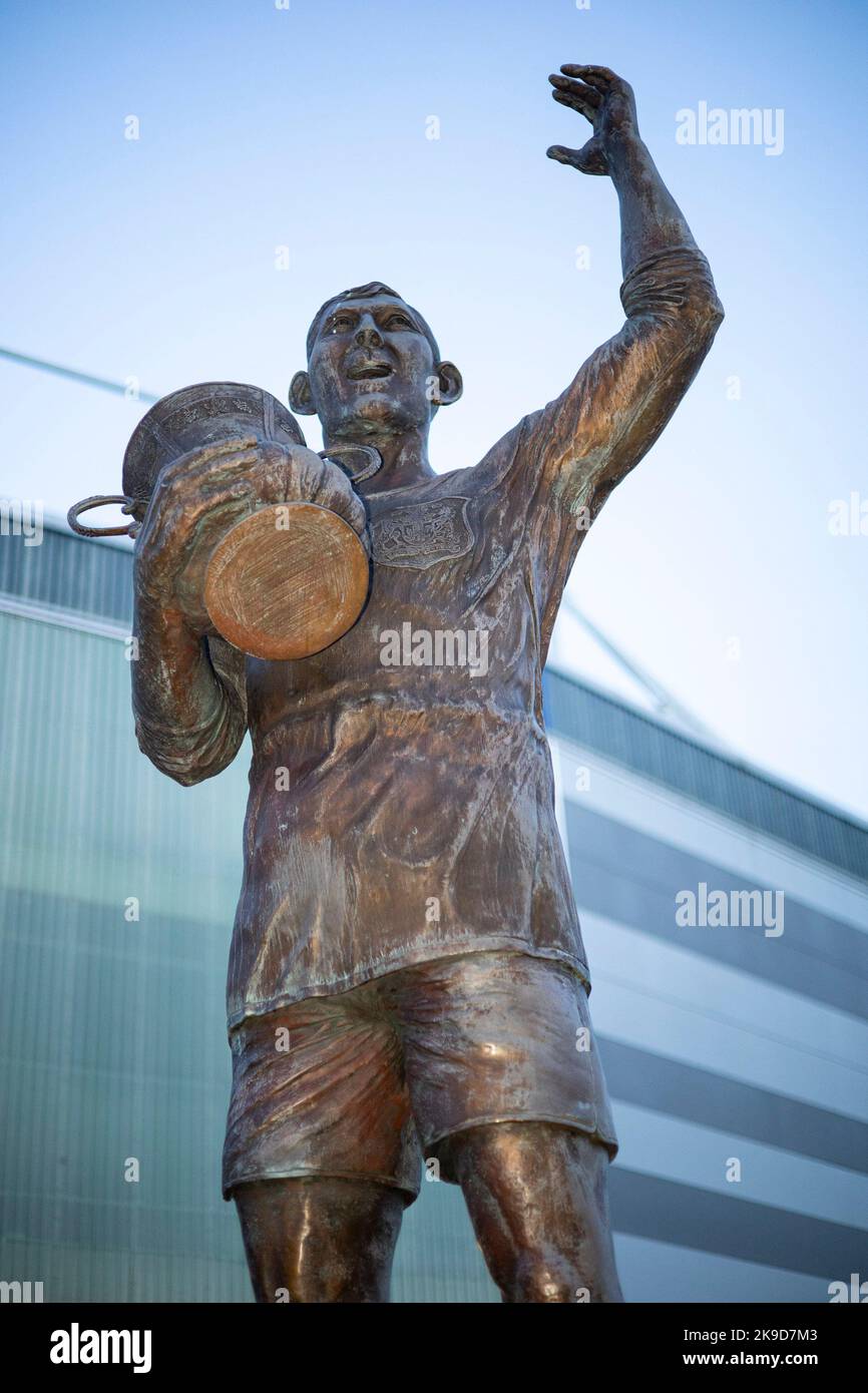 A view of the Fred Keenor statue outside the Cardiff City Stadium on ...