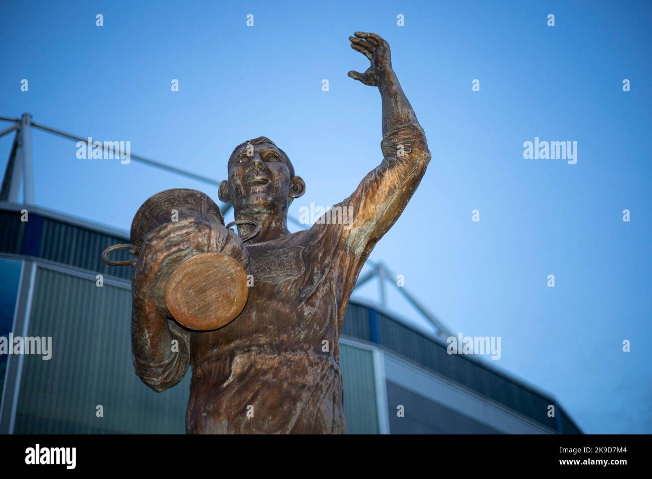 A view of the Fred Keenor statue outside the Cardiff City Stadium on ...