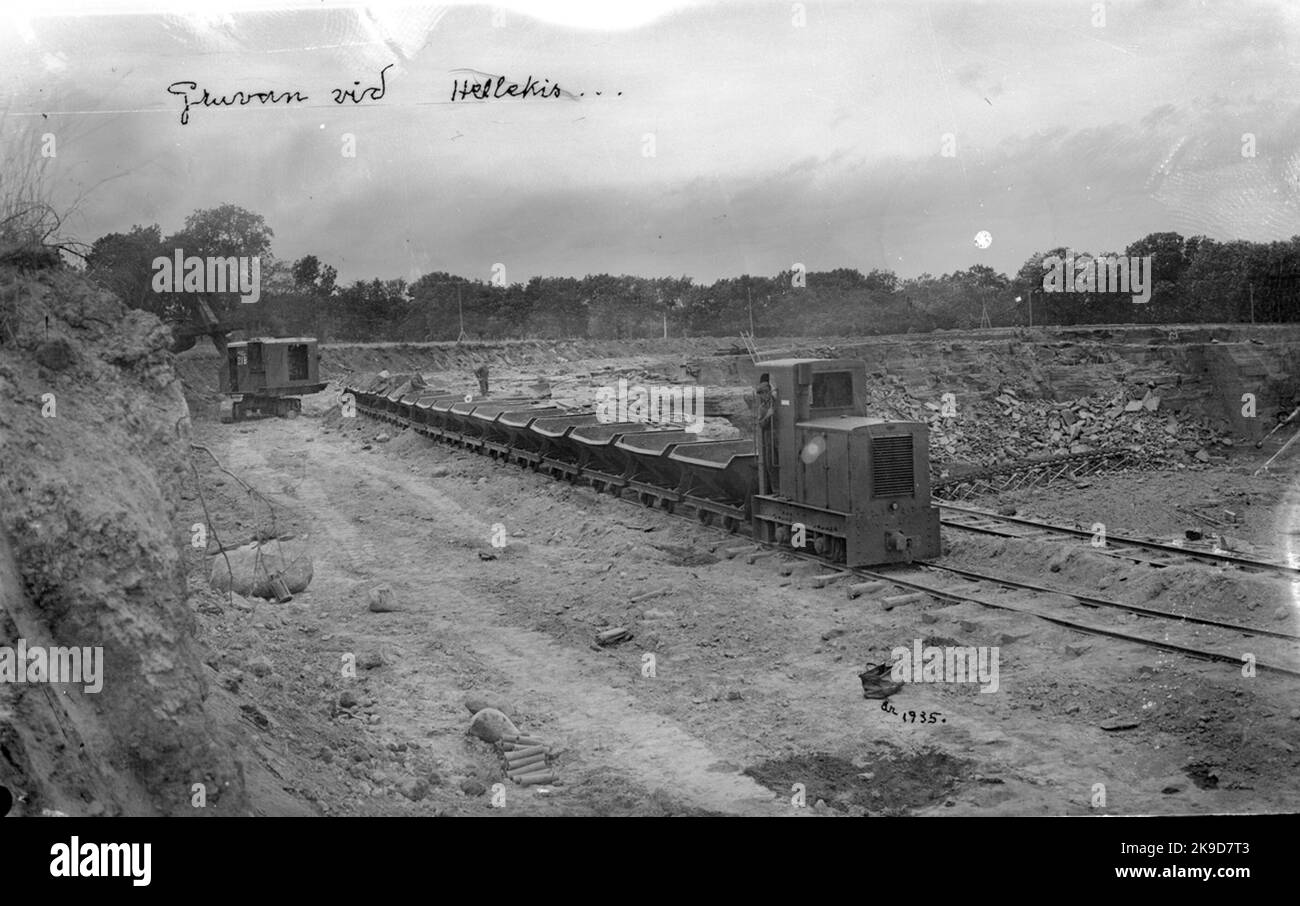Motor locomotive by train. Helleki's mine Stock Photo - Alamy