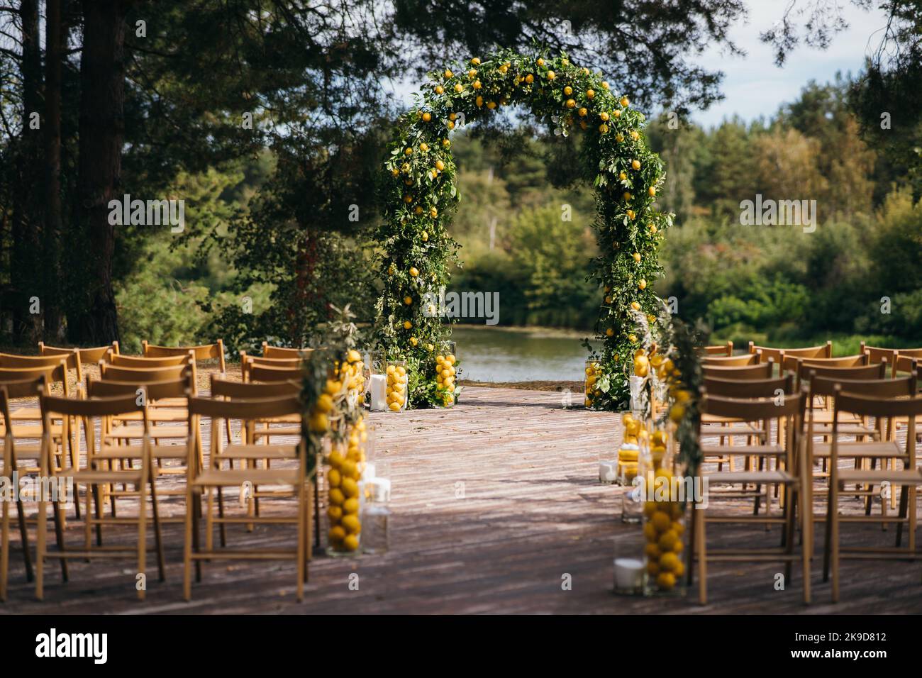 Wedding Setup. Preparation for the wedding ceremony Stock Photo - Alamy