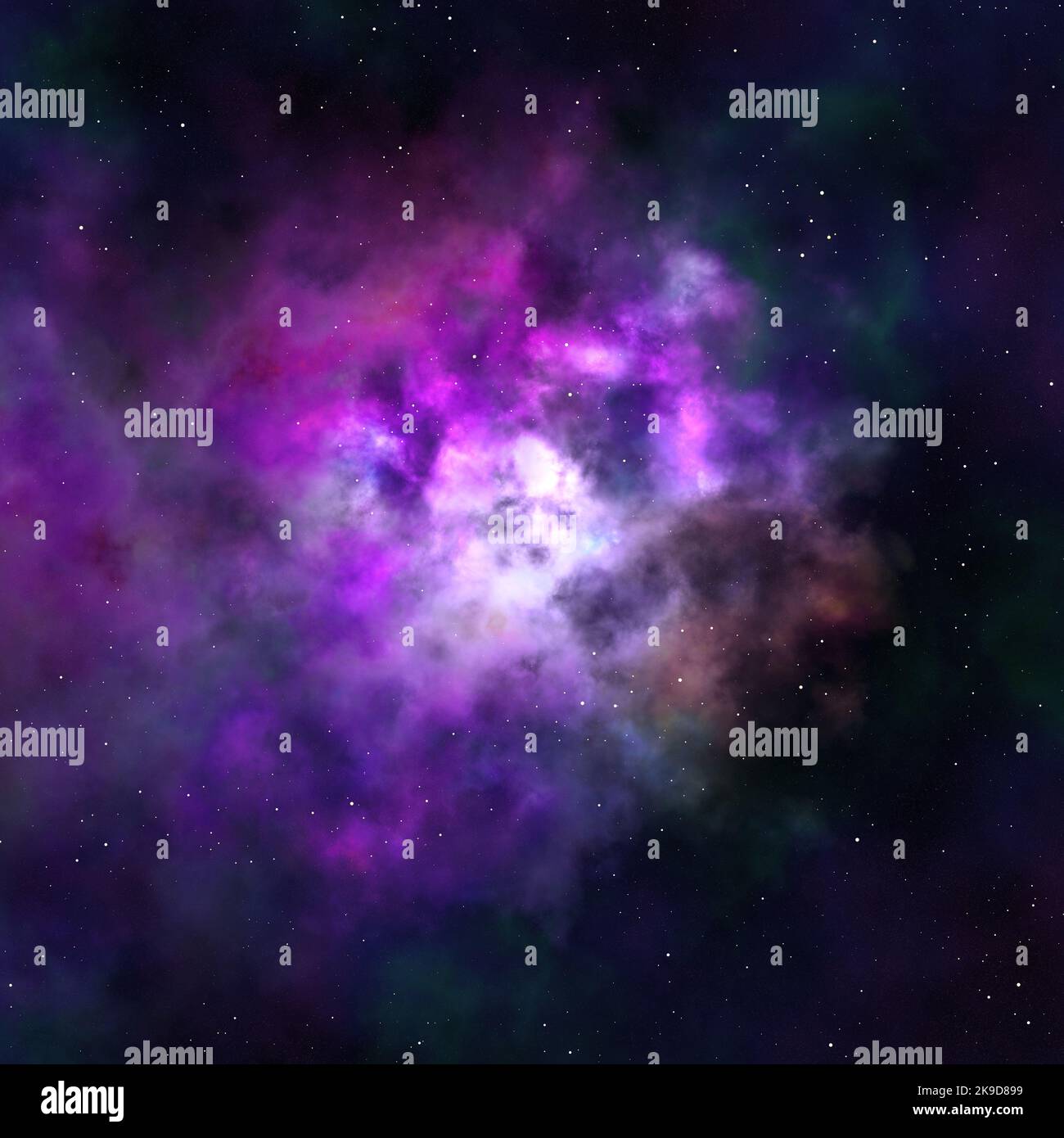 Spectacular close up view at spherical nebula with lighting gas clouds ...