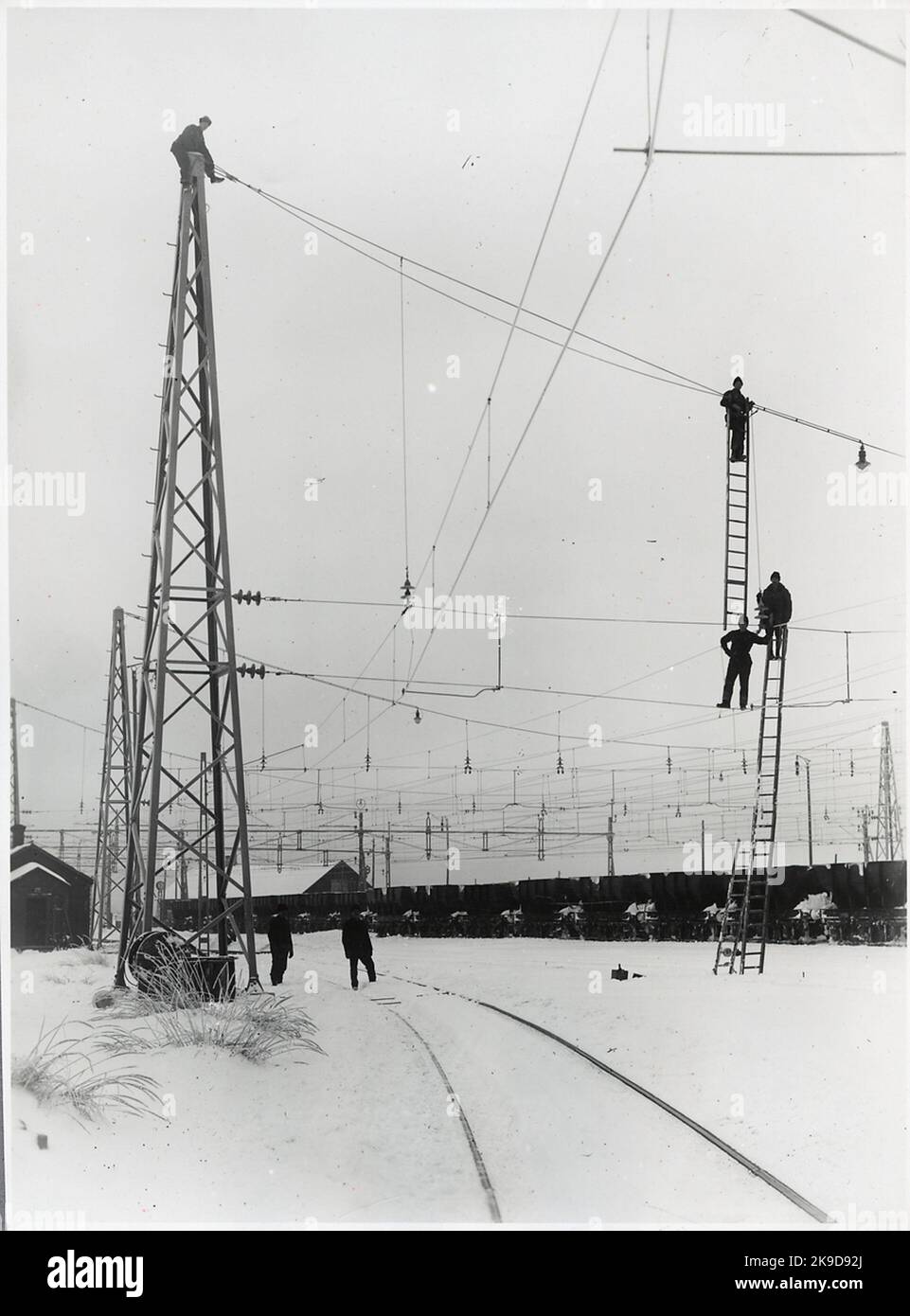 Electric mounting work on Svartön Stock Photo - Alamy