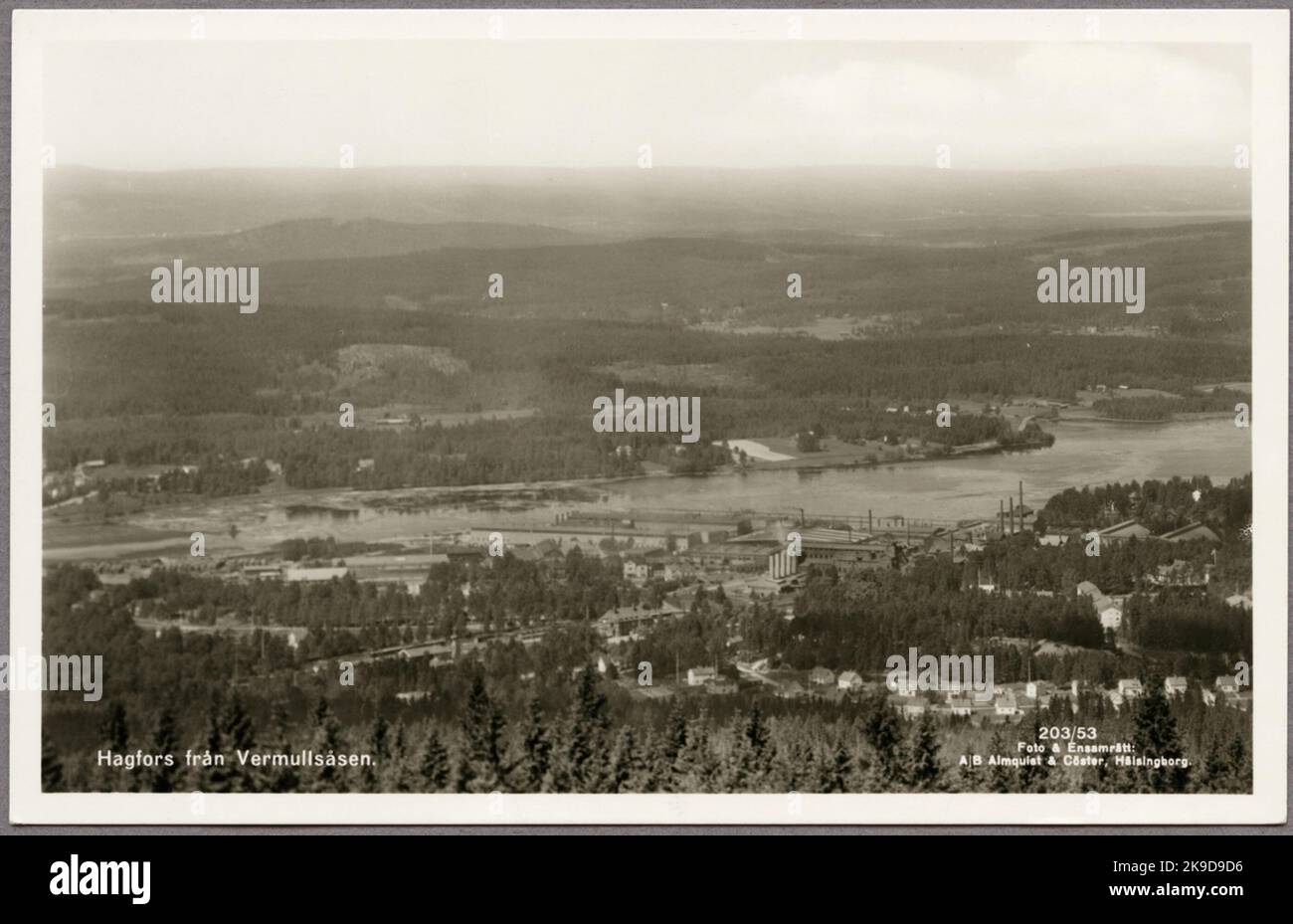 View of Hagfors, photographed from Värmullsåsen Stock Photo - Alamy