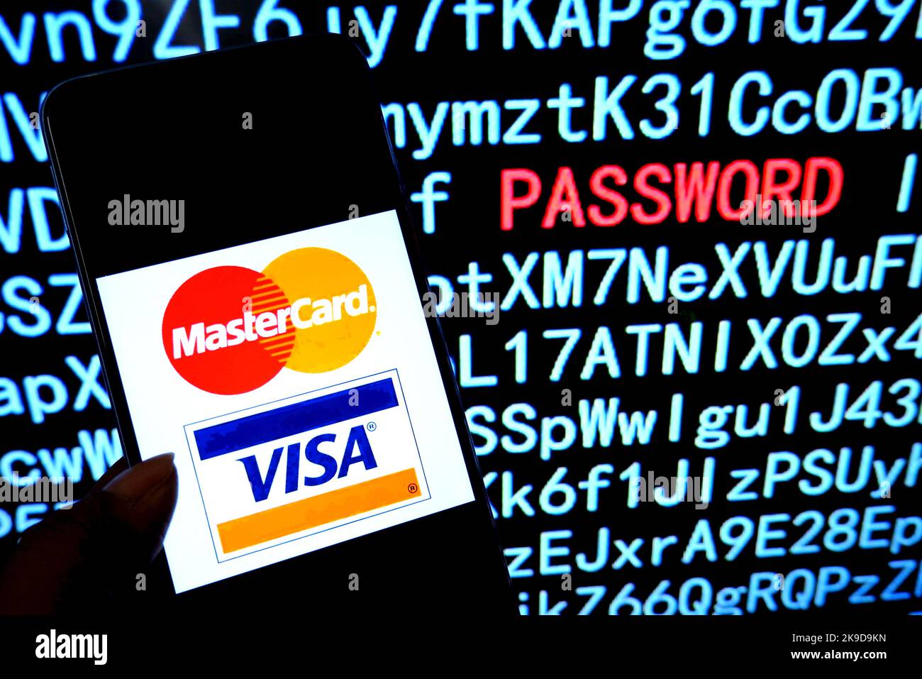 In this photo illustration, a Visa Master Card logo is displayed on a ...