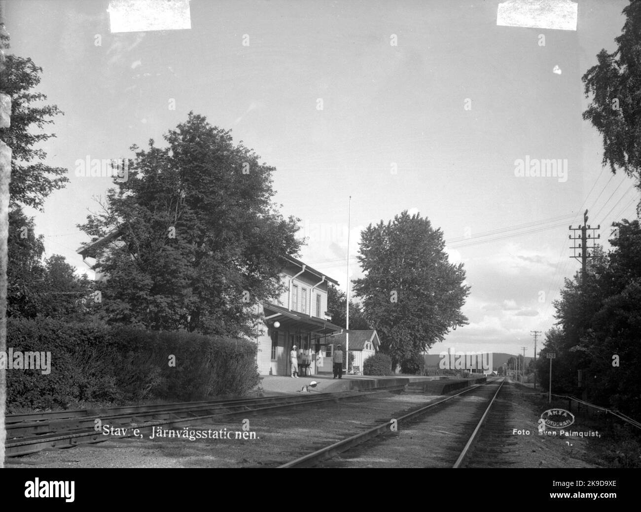 Station built in 1879. Two -storey station house in wood Stock Photo ...