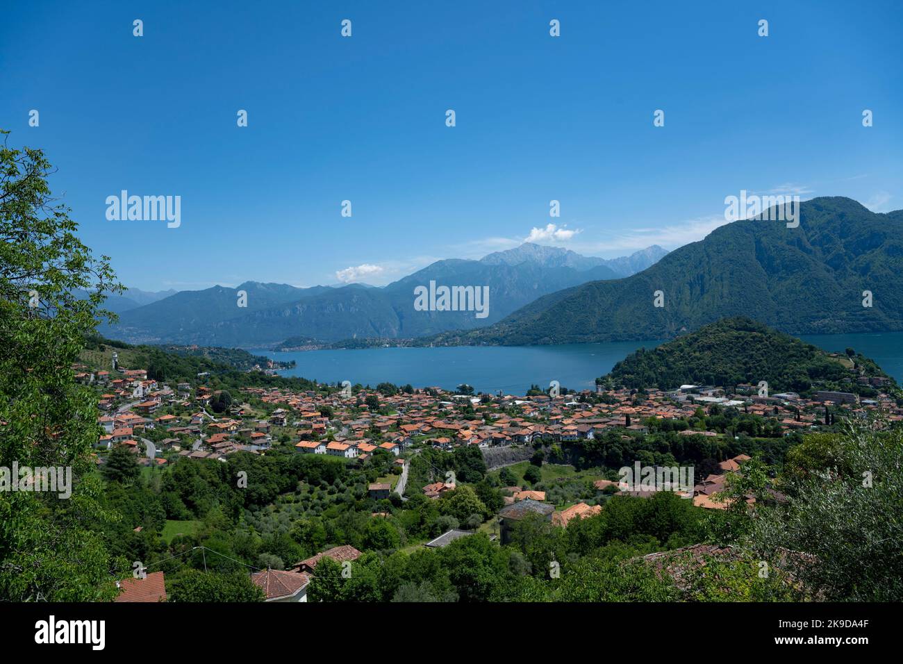 View of Lake Como and the town of Lenno from the Sacred Mount of ...