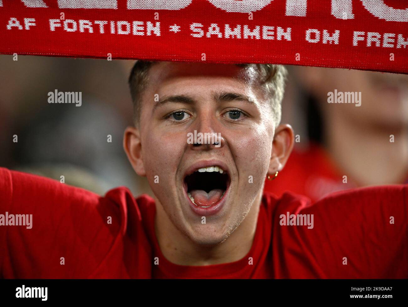 London, UK. 27th Oct, 2022. A Silkeborg fan during the West Ham vs ...