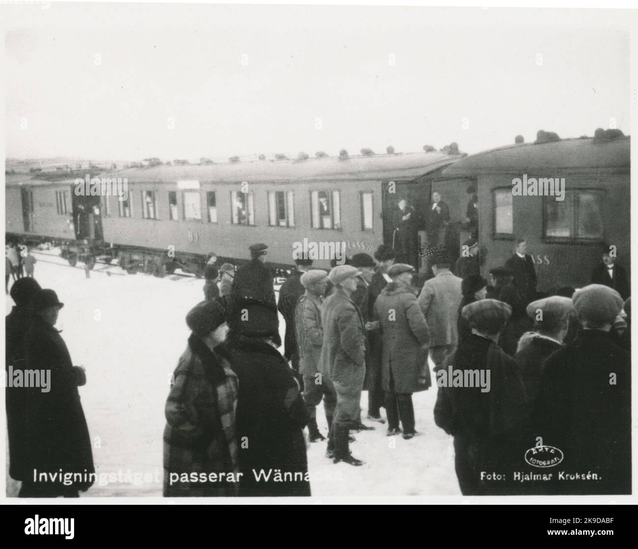 Friendly station. State Railways, SJ. The inauguration train passes ...