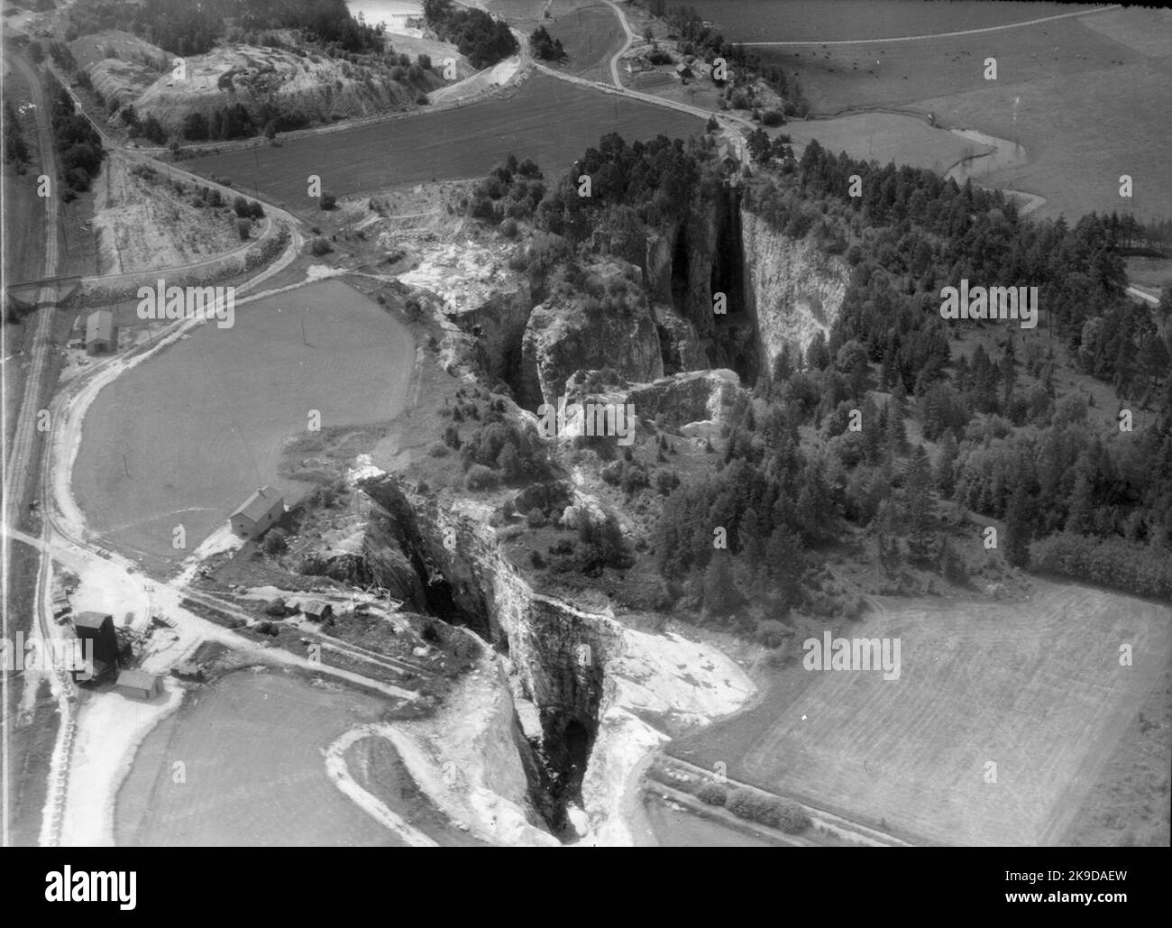 Aerial photo over the lime mill Stock Photo - Alamy