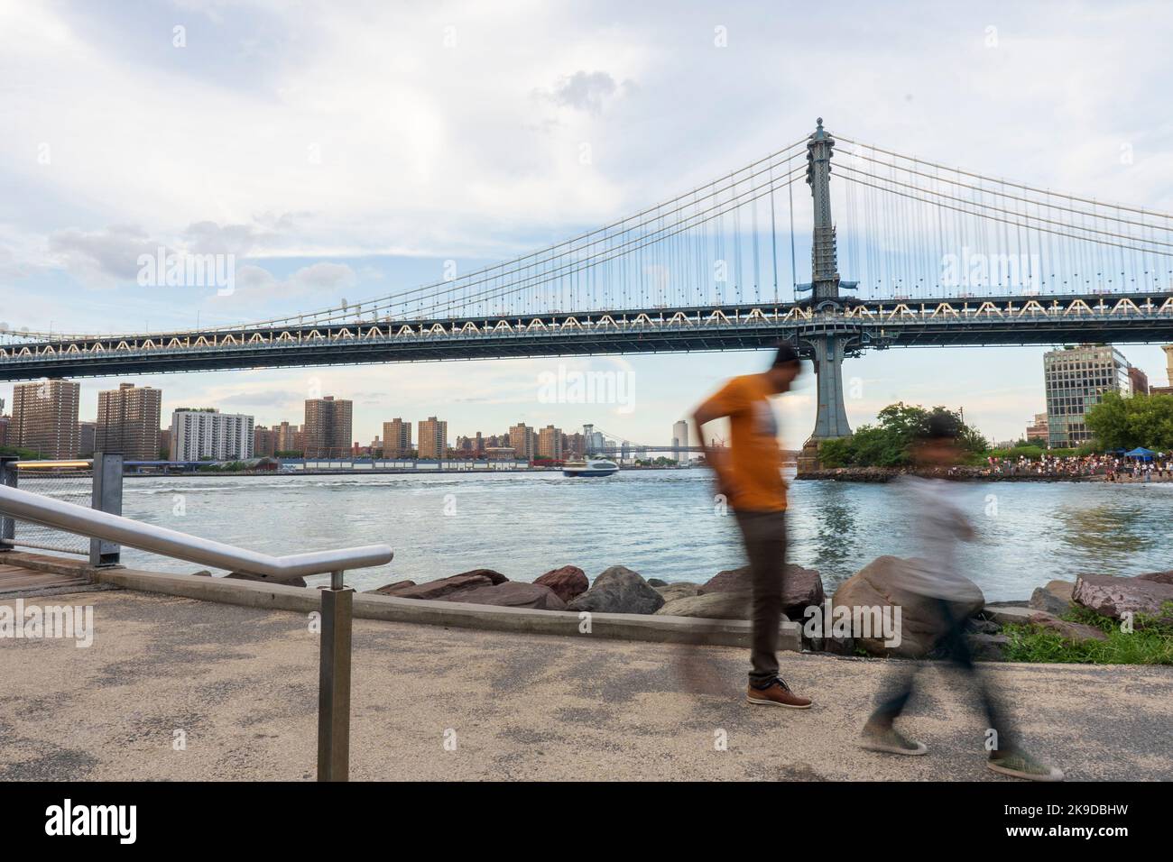Empire Fulton Ferry promenade area in Brooklyn Bridge Park. Located ...