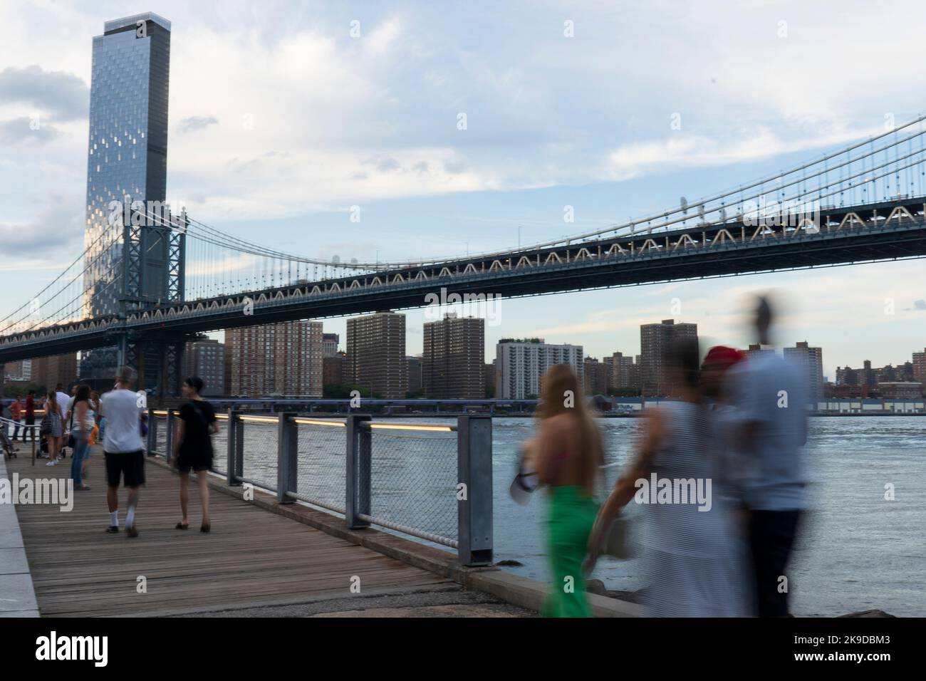 Empire Fulton Ferry promenade area in Brooklyn Bridge Park. Located ...