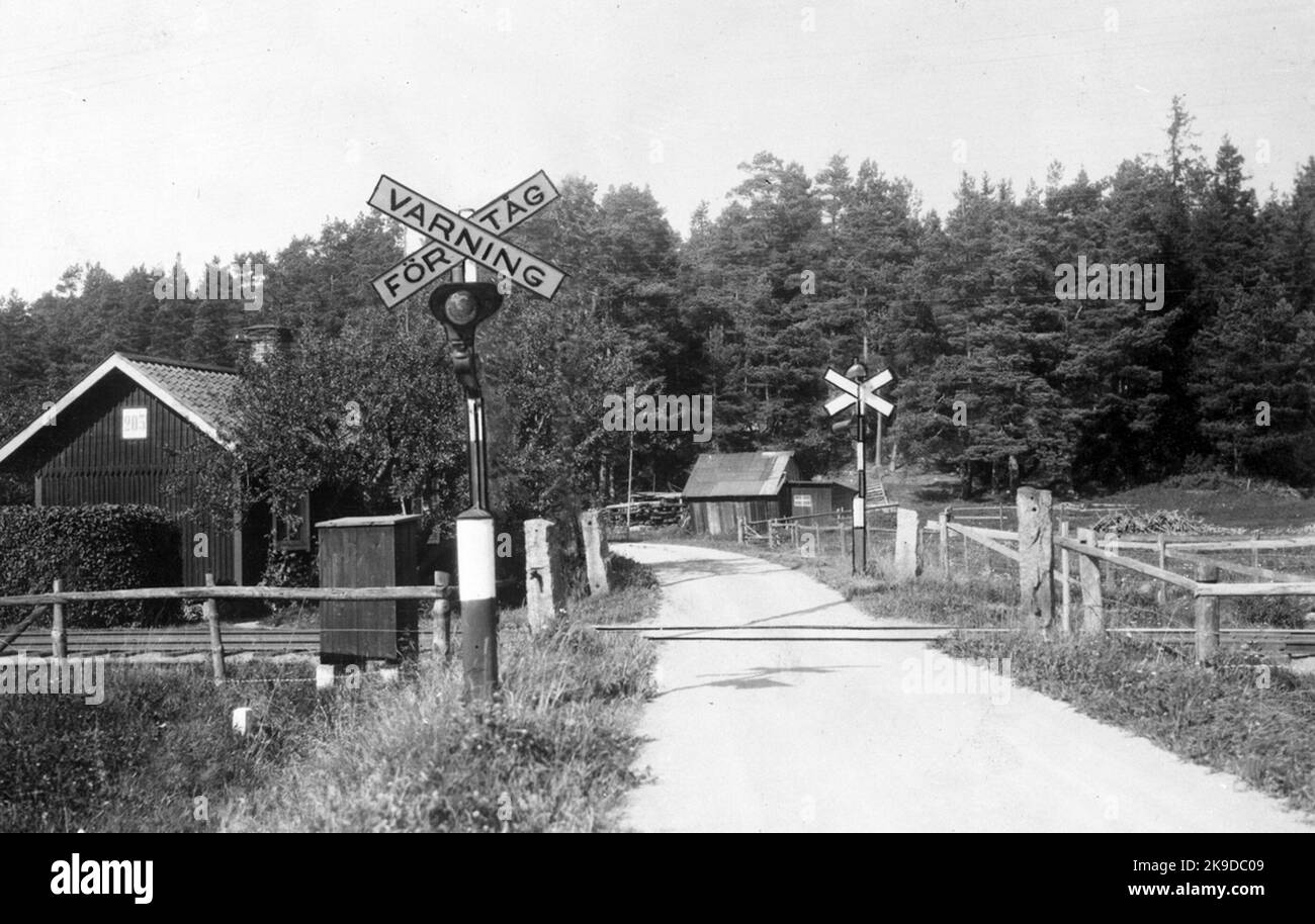 Road crossing with cross -mark and light signal Stock Photo - Alamy