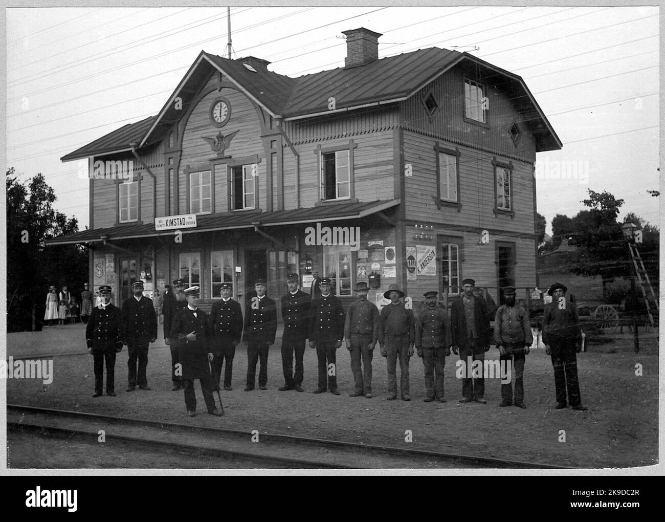 O. L. Netzén, station inspector with the staff at Kimstad station Stock ...
