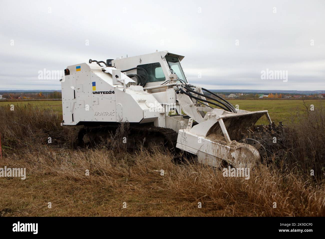 KHARKIV REGION, UKRAINE - OCTOBER 27, 2022 - An Armtrac 400 mine ...