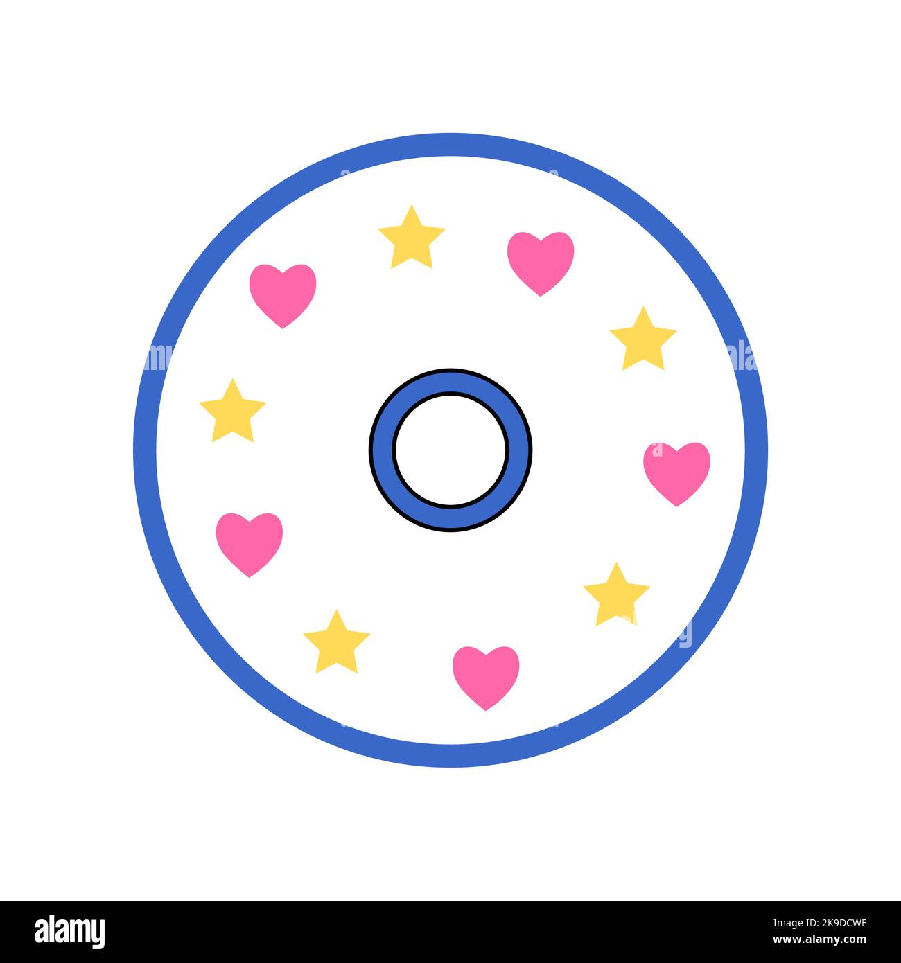 Y2k groovy element. Retro compact disc isolated on white background ...