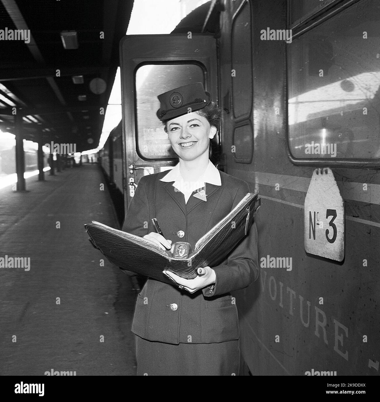 Train hostess. Central Station, CST Stock Photo - Alamy