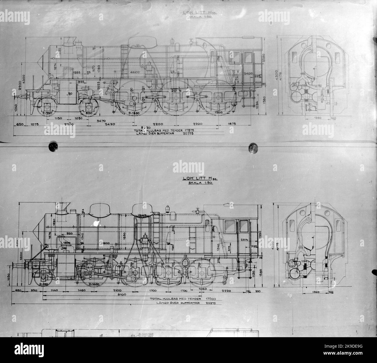 Drawing BJ steam locomotive Litt H3S and M3S. The locomotive was ...
