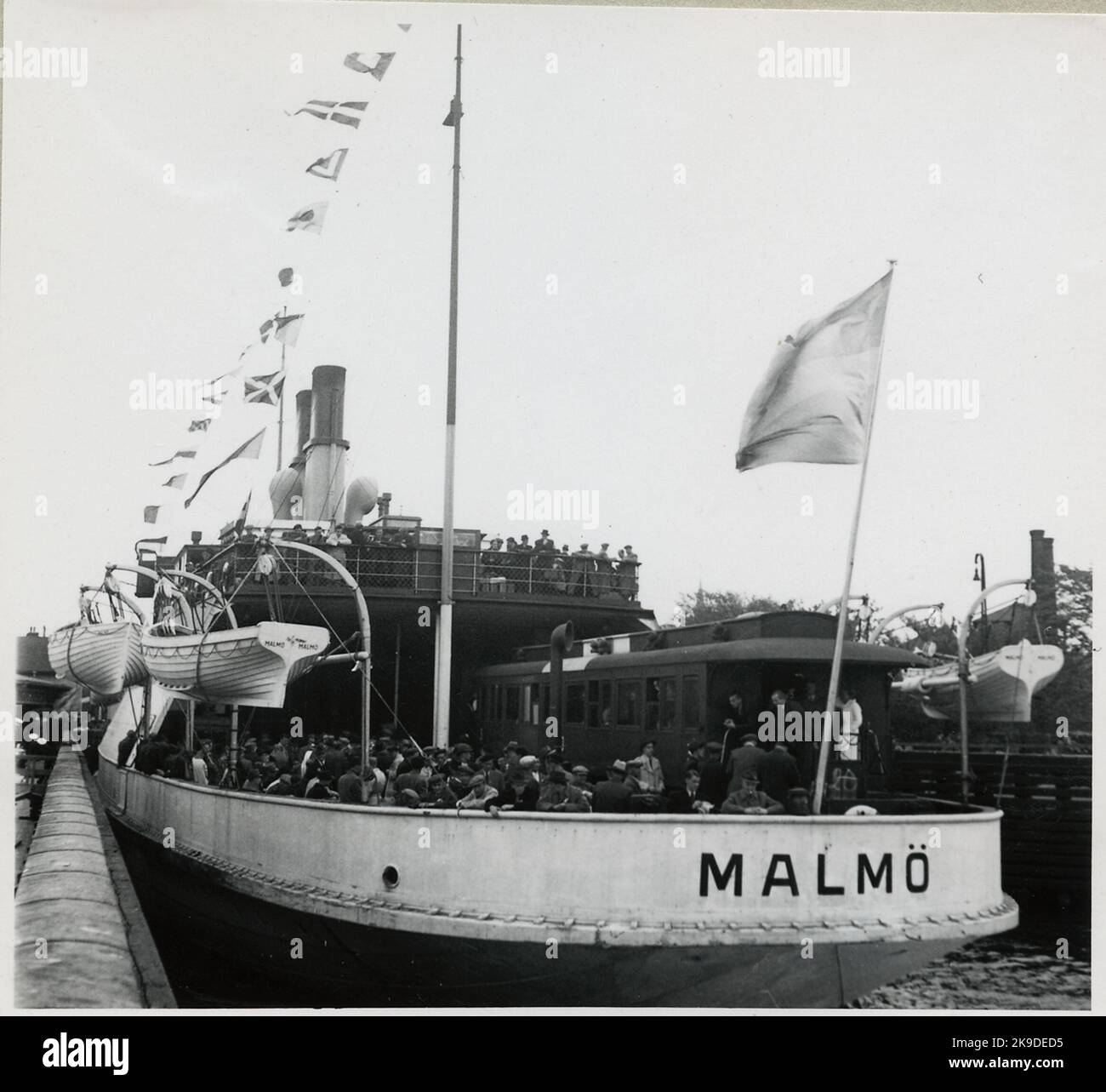 Danish refugees on the train ferry "Malmö Stock Photo - Alamy