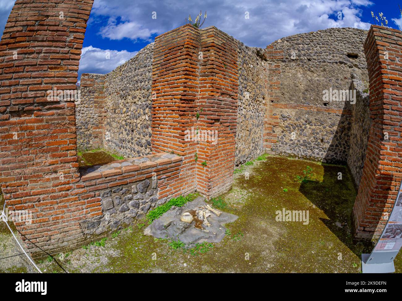 Pompeii Italy a site visited by many tourists where much evidence has ...