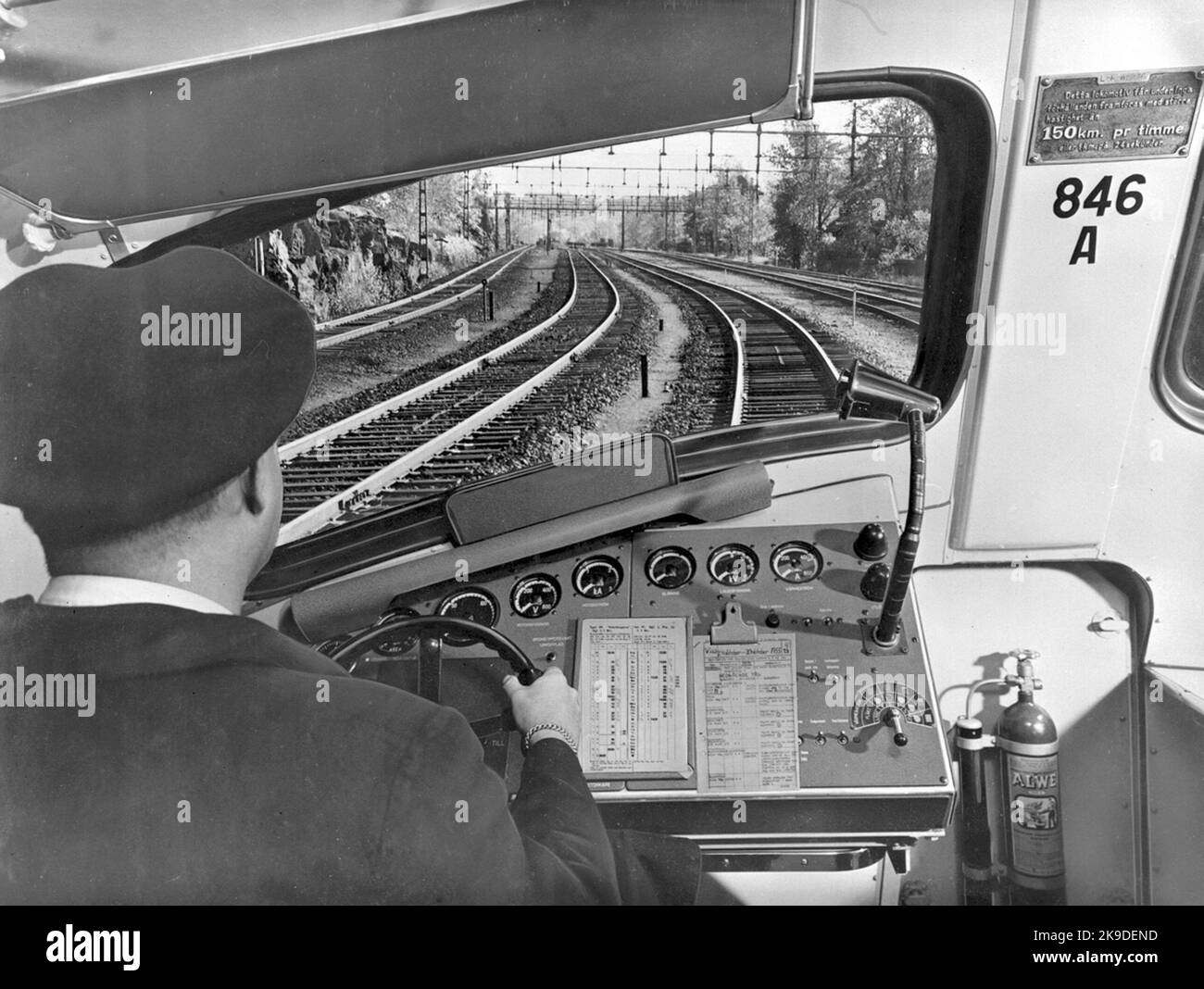 Locomotive cabin, interior Stock Photo - Alamy