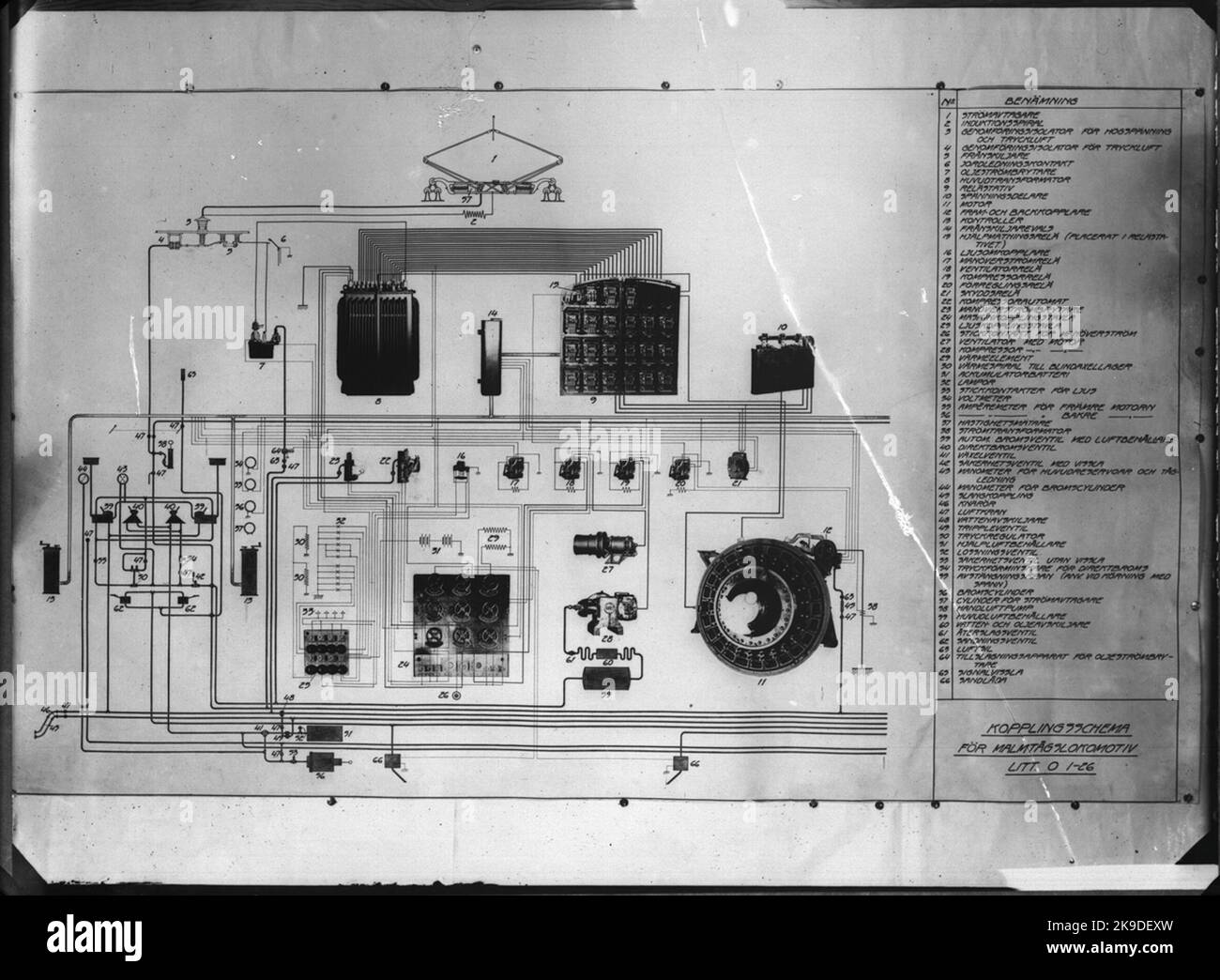 Connection schedule for ore train locomotives SJ 0 1 - 26 Stock Photo ...
