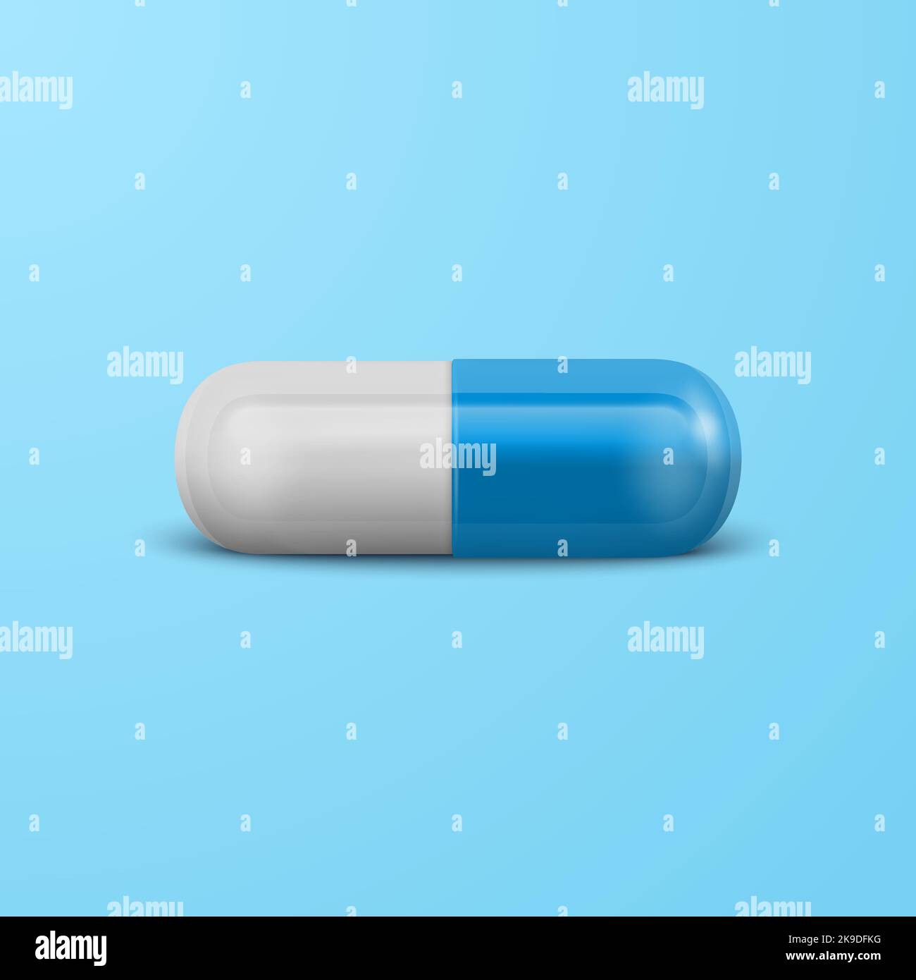 Vector 3d Realistic Blue and White Pharmaceutical Medical Pill, Capsule ...