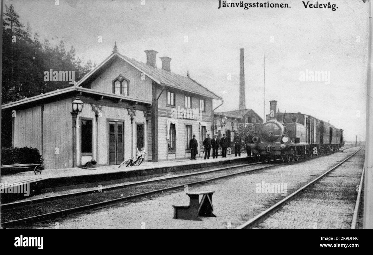 Station with Frövi - Ludvika Railway, Flj U -LOK Stock Photo - Alamy