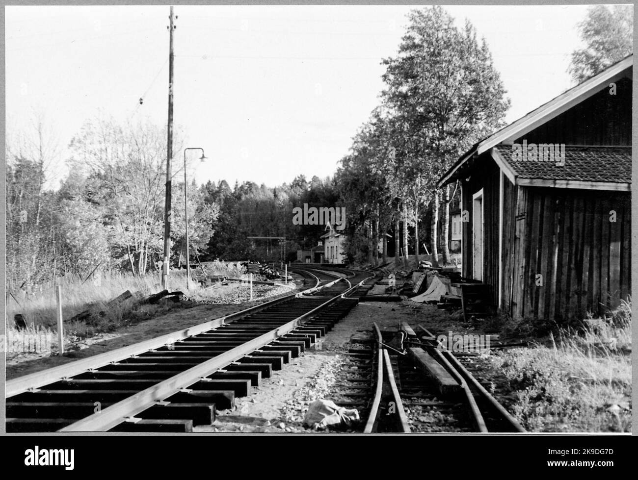 Construction of normal track course at Almvik station Stock Photo - Alamy