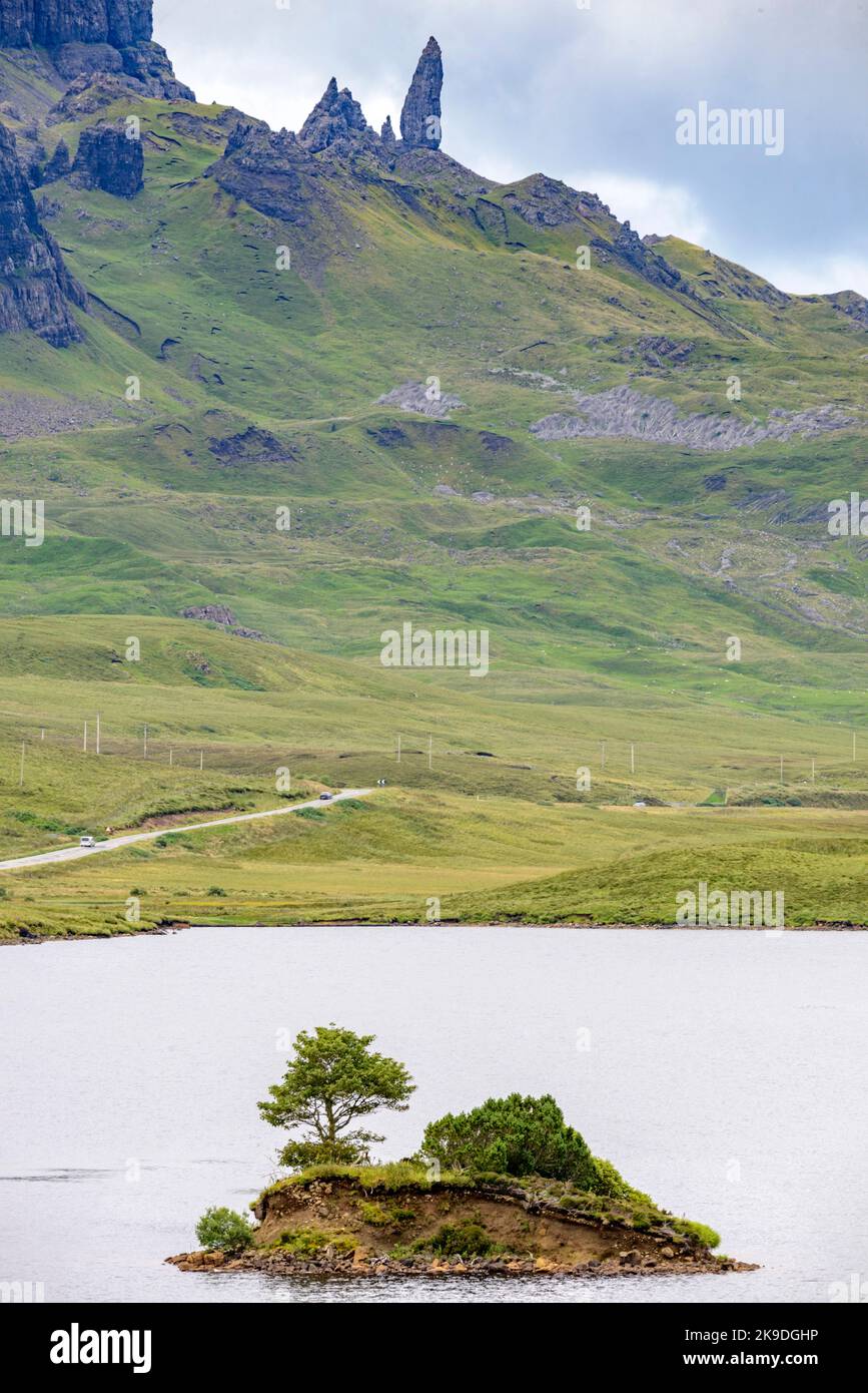 The Storr ,beyond the loch,in the distance,a prominent Skye landmark ...