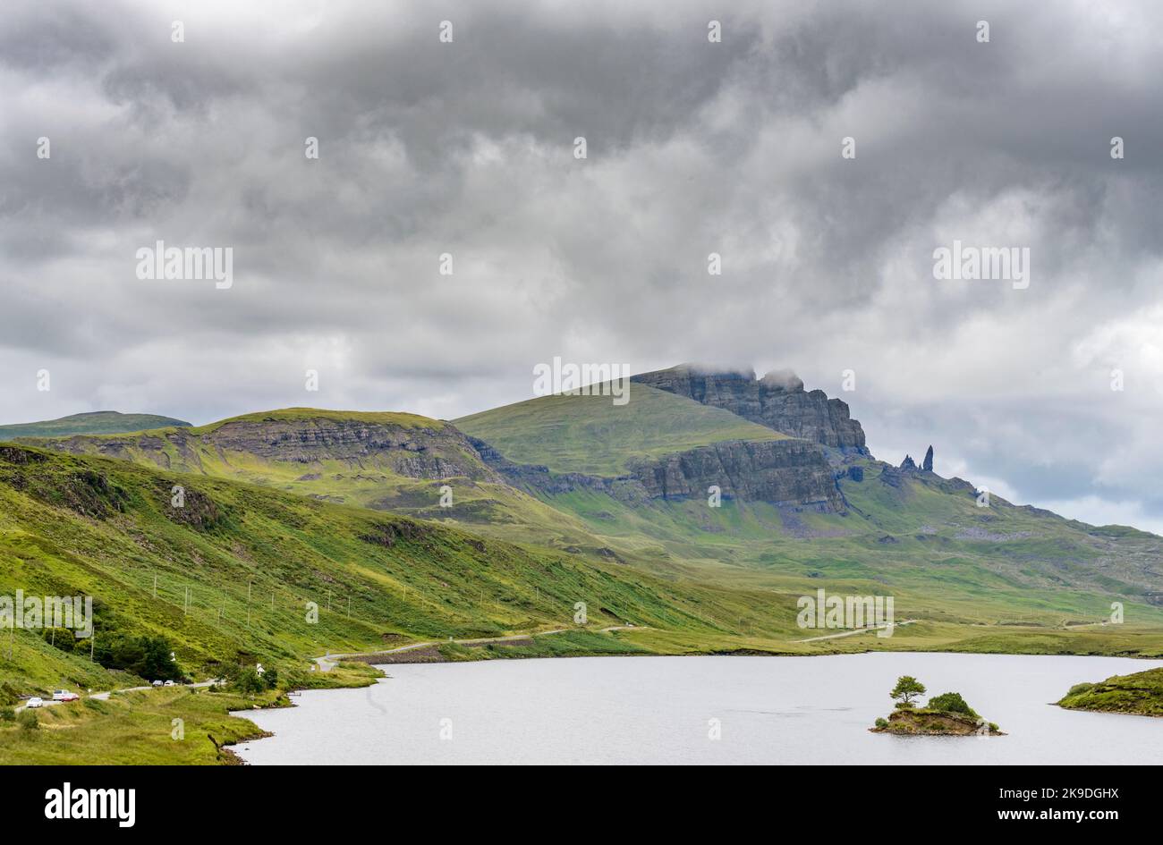 The Storr ,beyond the loch,in the distance,a prominent Skye landmark ...