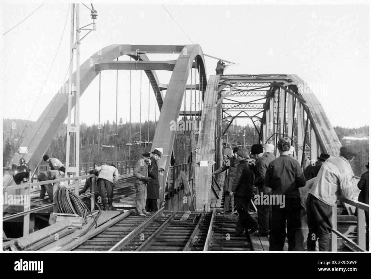 A new bridge is being built across the Skellefte River on the line ...