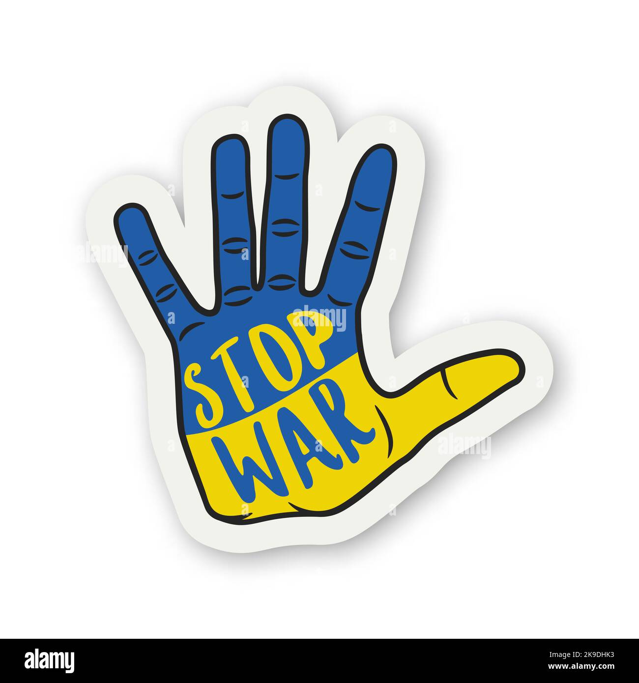 Stop War. Anti War Call with Plam, Map of Ukraine, Ukrainian Flag ...