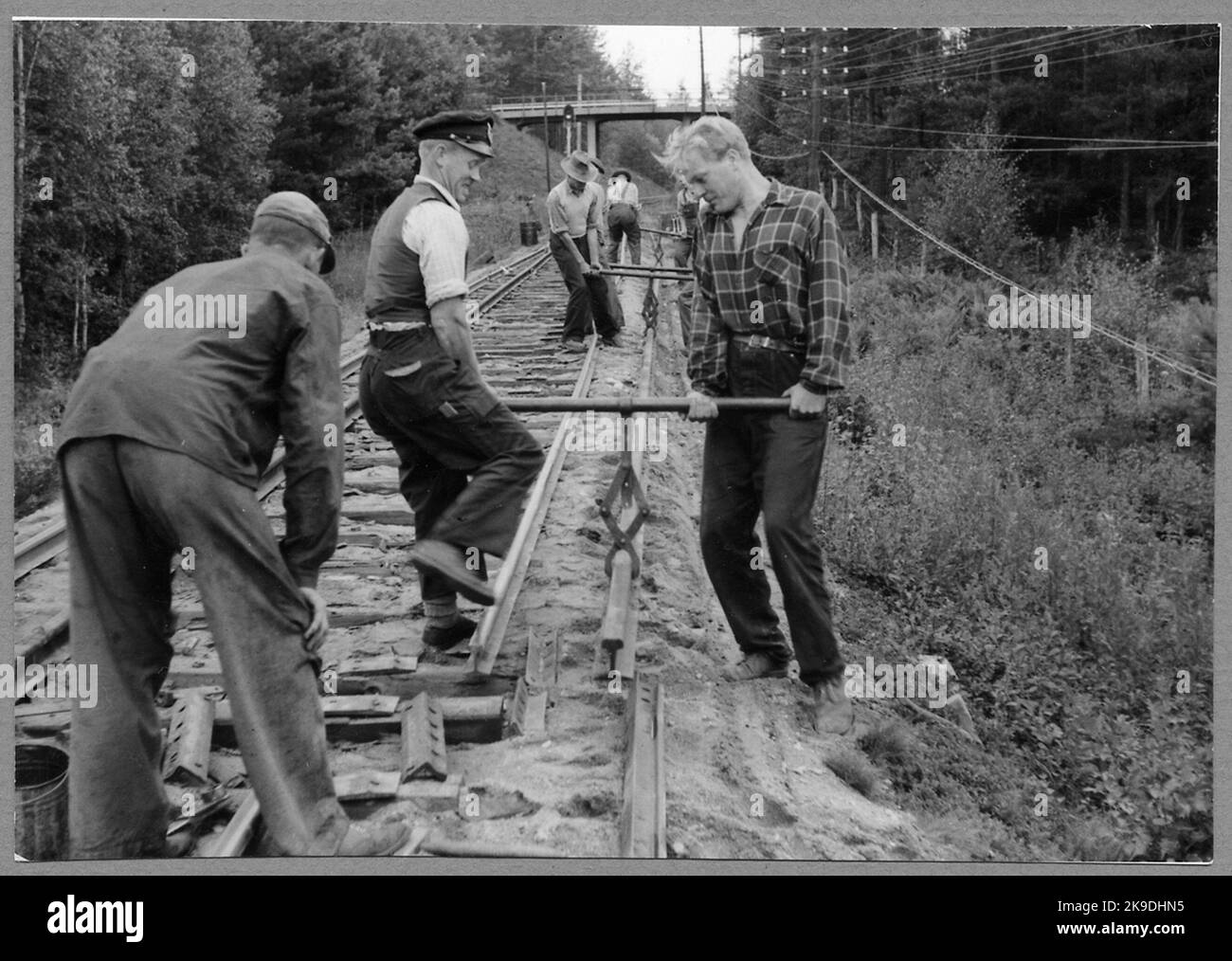 Rail change on the line between Spångenäs and Tuna Stock Photo - Alamy