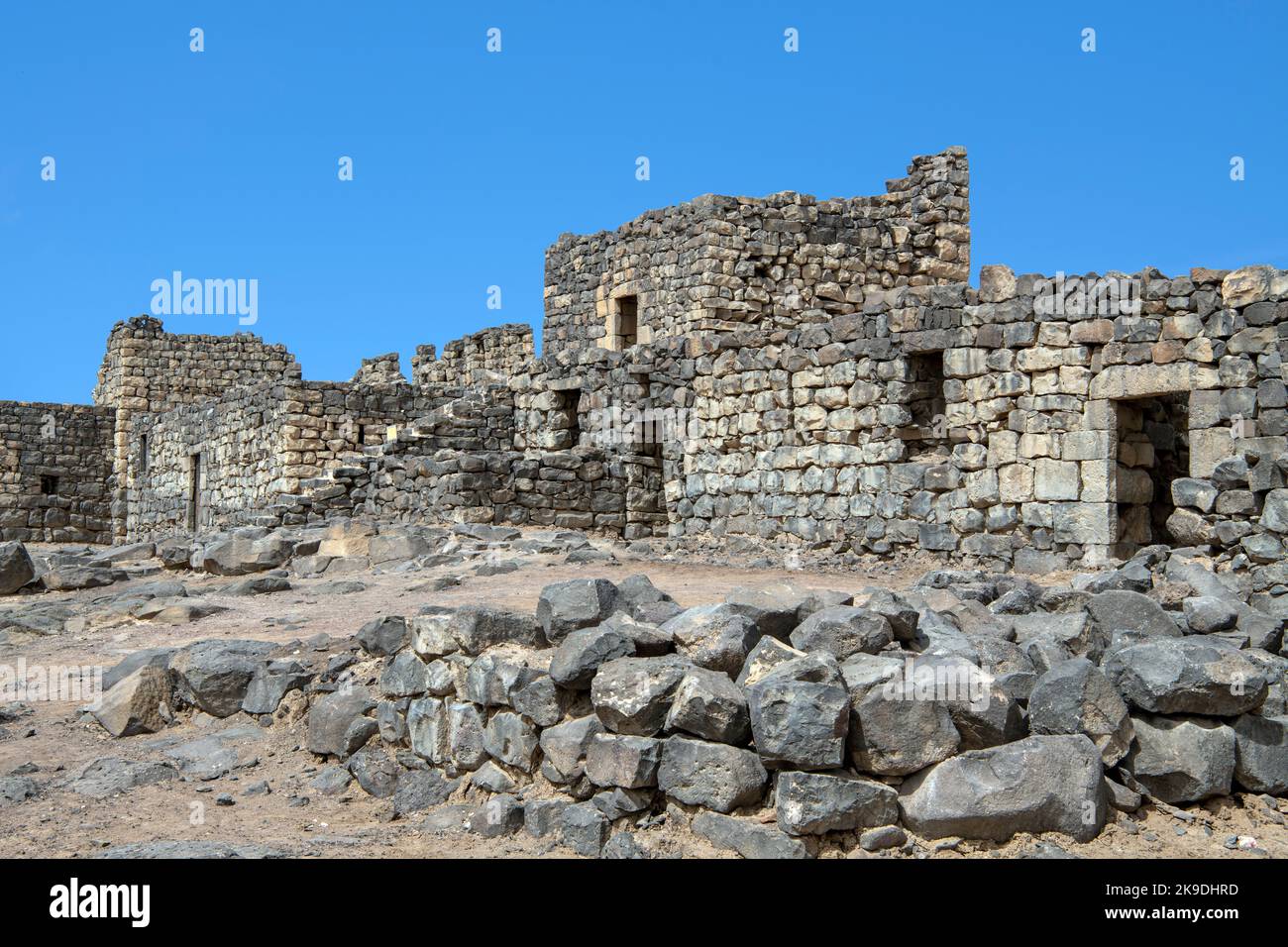 Inside the ruins Qasr Azraq Fort Desert Castle Jordan 2 Stock Photo - Alamy