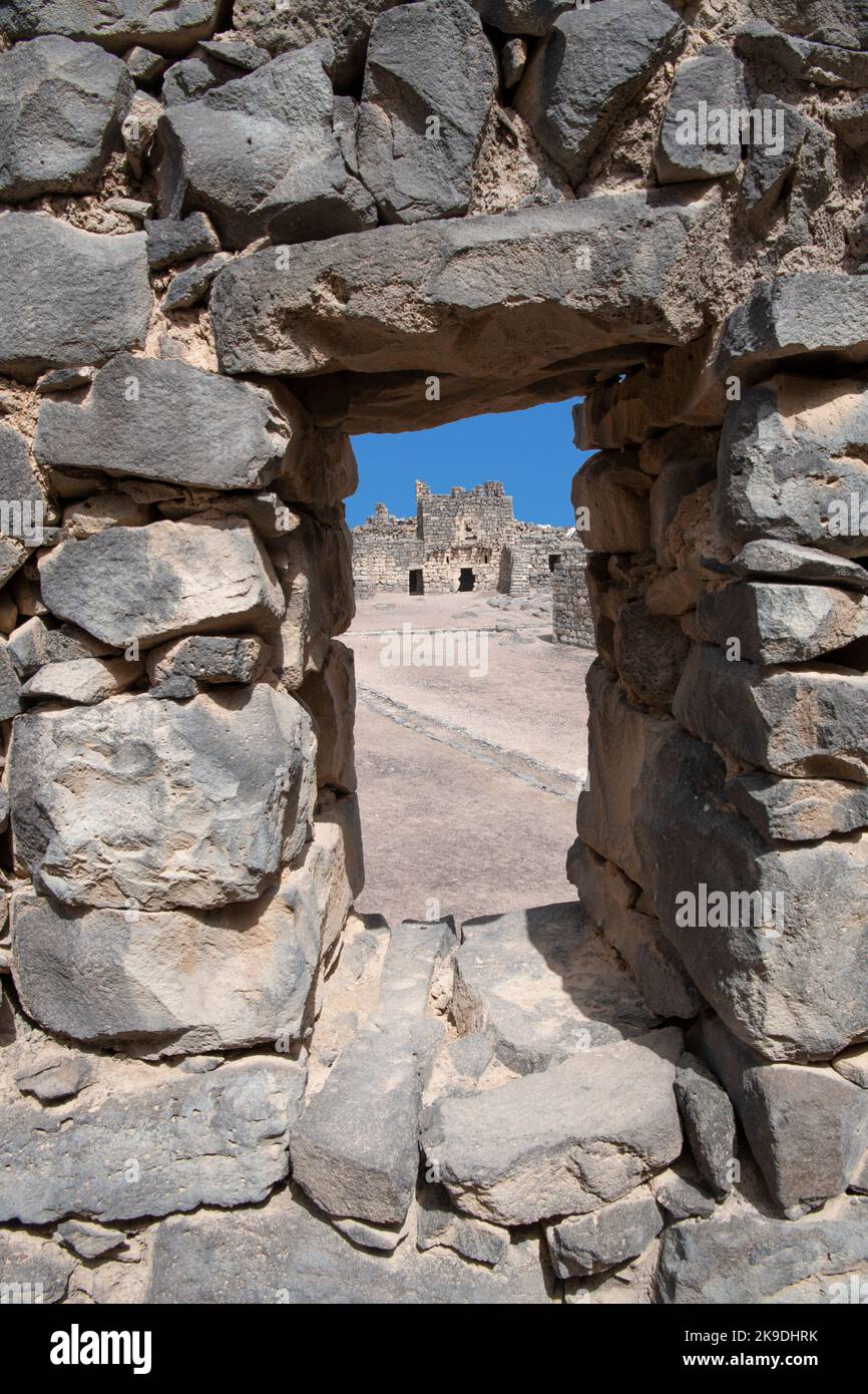 View of the court from the outer wall Qasr Al Azraq Fort Desert Castle ...
