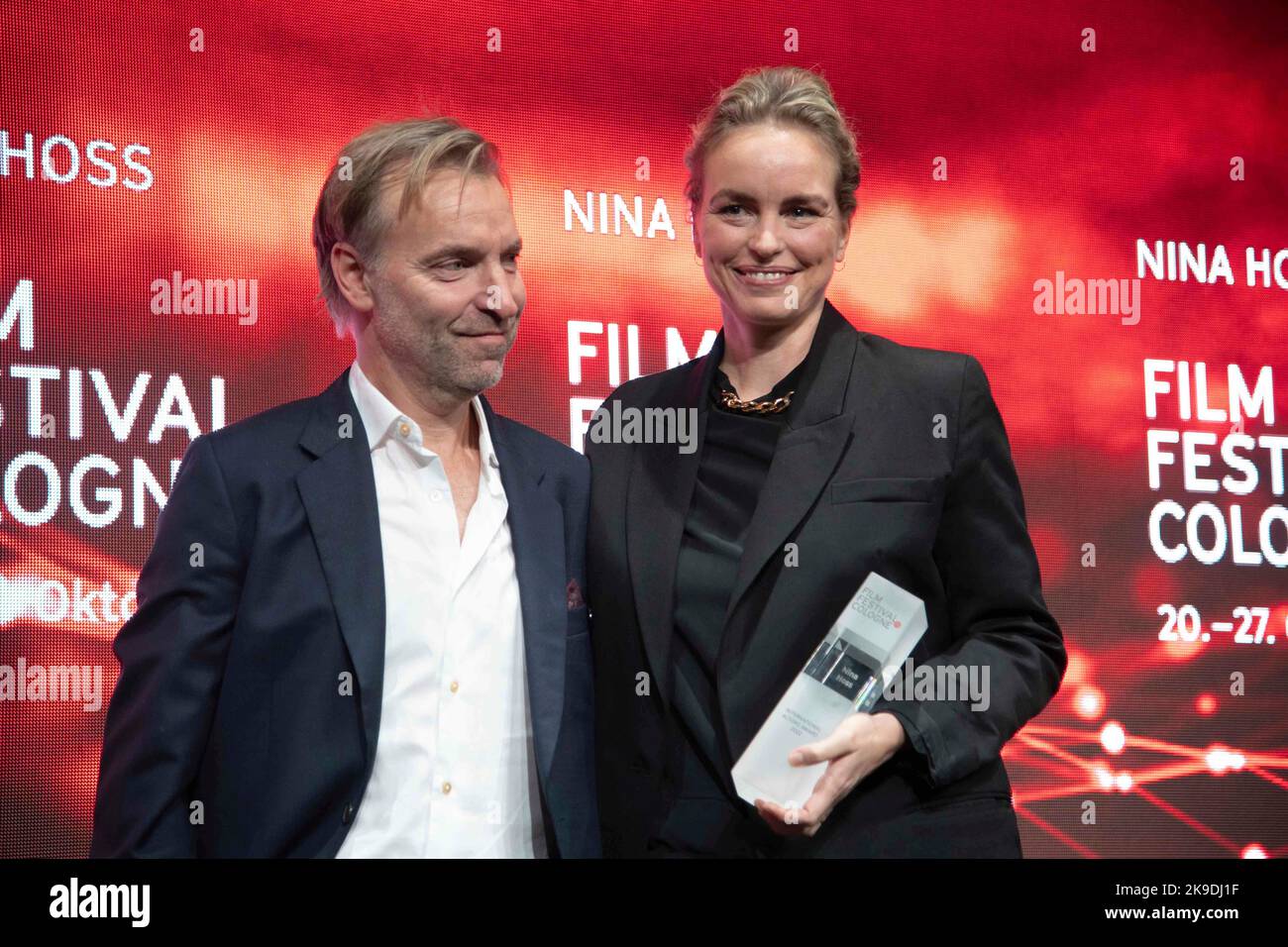 Actress Nina HOSS receives the International Actors Award, left ...