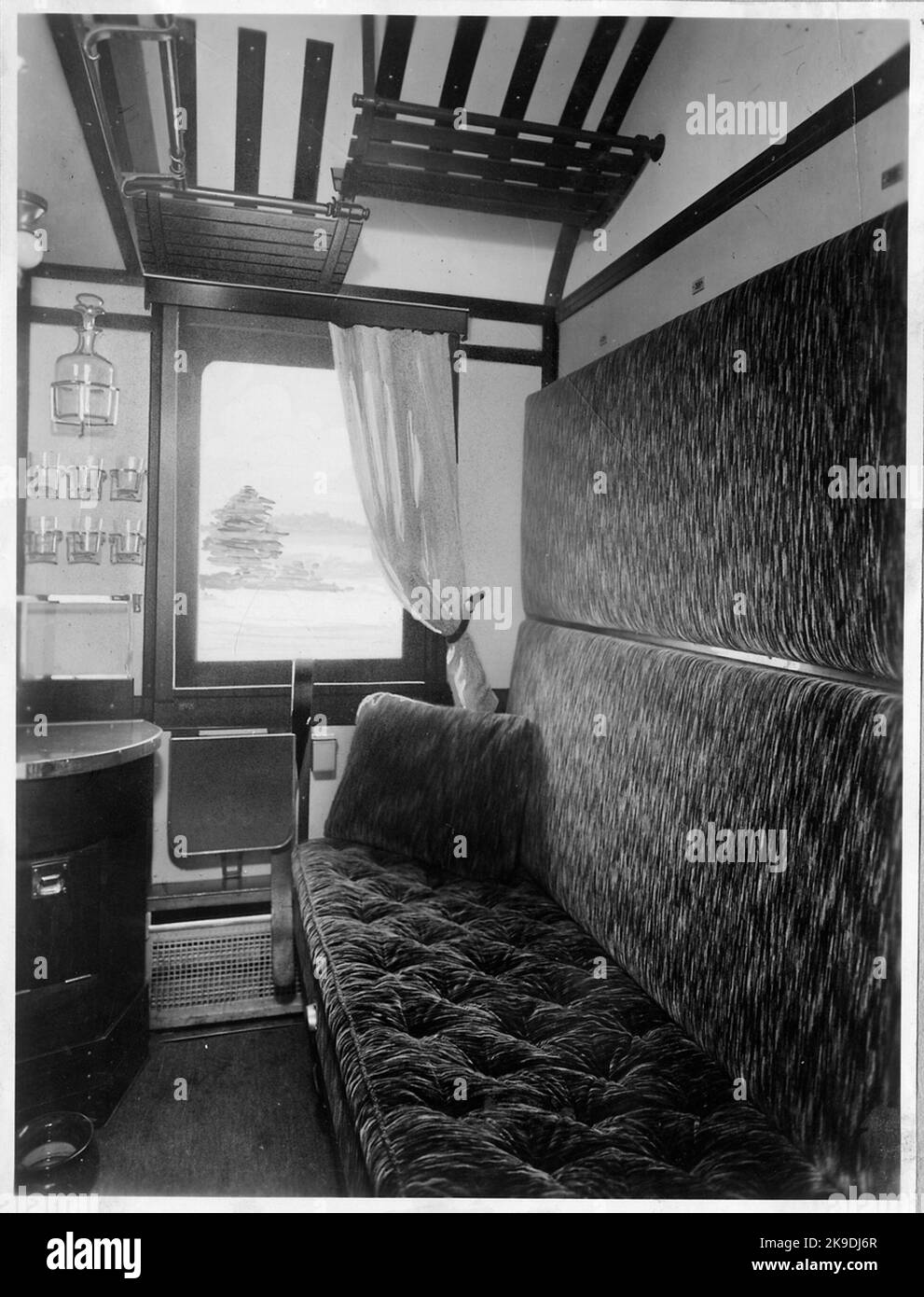 Interior of 3rd grade sleeping compartment. State Railways, SJ Abo4 ...