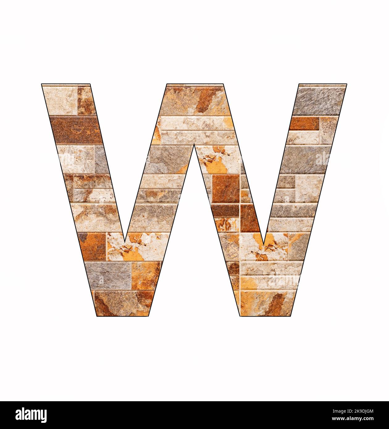 Alphabet letter W - Rustic tile background Stock Photo - Alamy