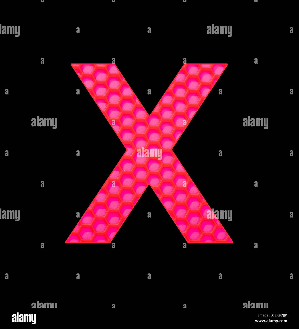 Uppercase letter X - Silicone background with red hexagons Stock Photo ...