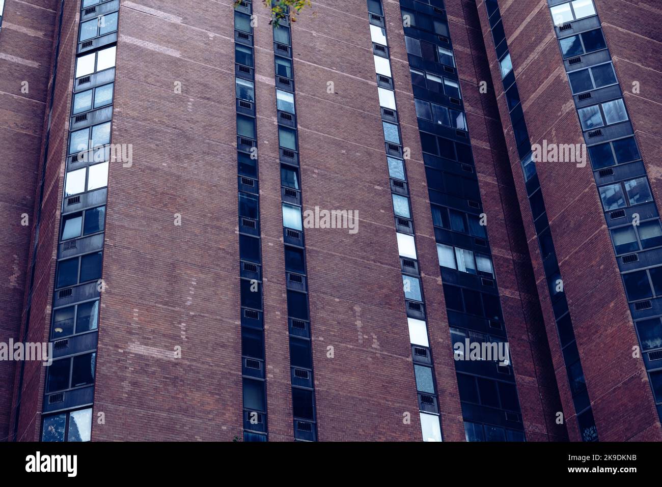 Red Brick residential buildings in New York City at Cloudy weather, USA ...