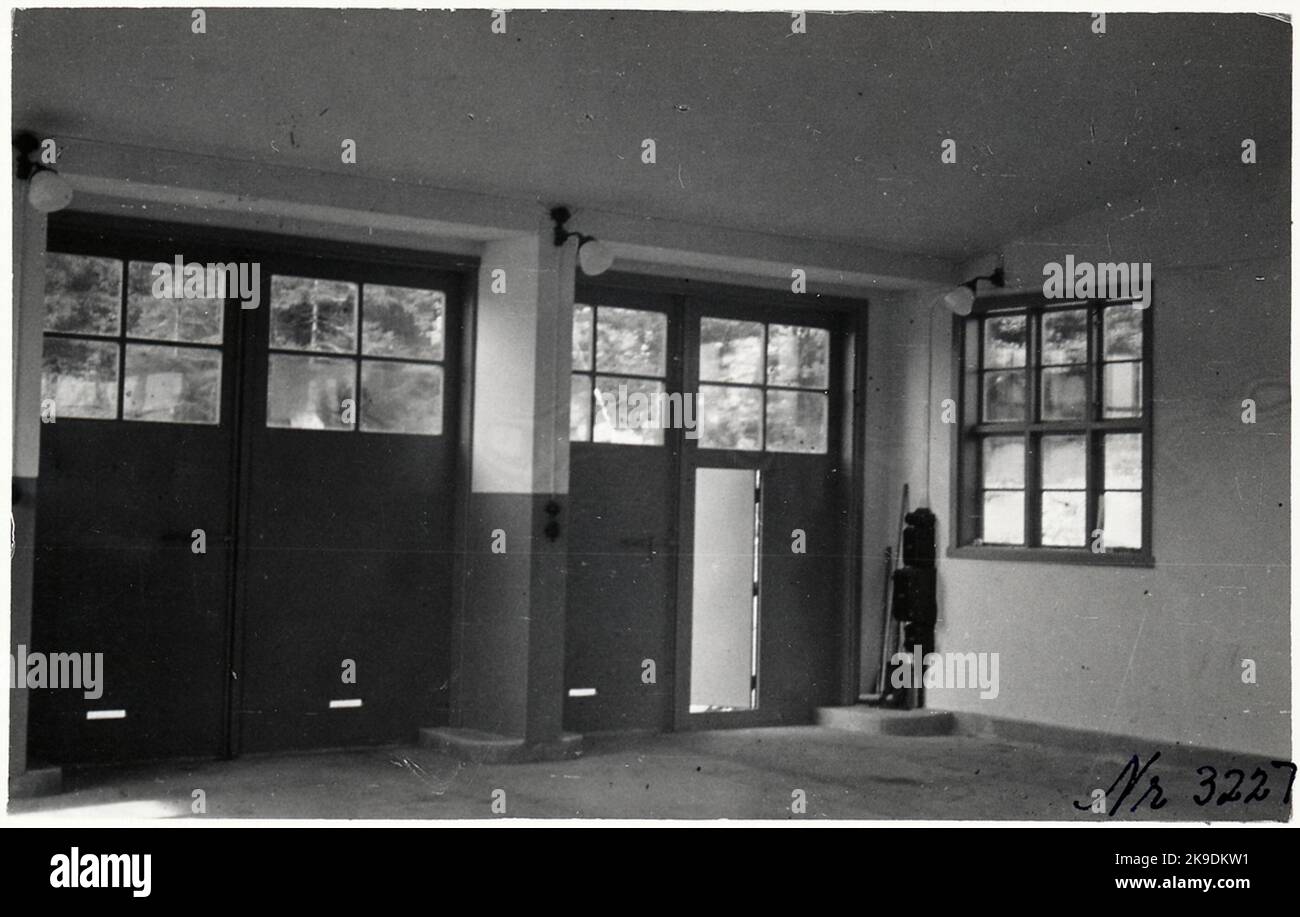 Inside of a new bus garage in Sundsandvik Stock Photo - Alamy