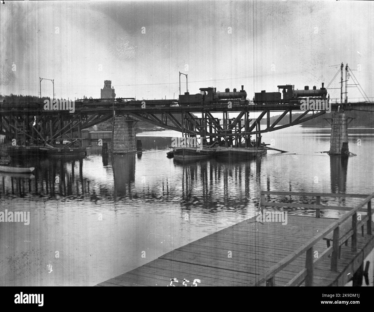 Freight train on Stocksund Bridge Stock Photo - Alamy