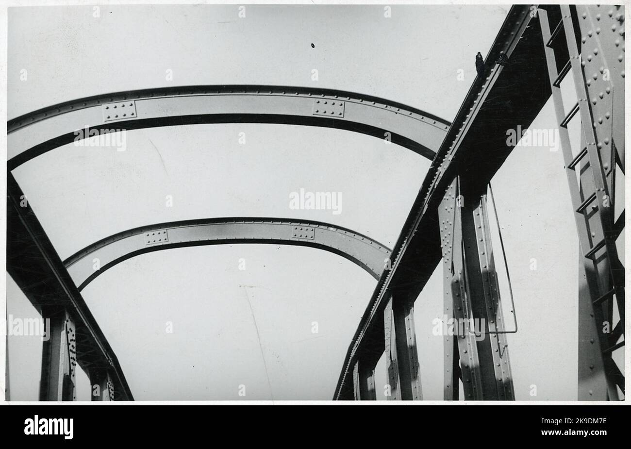 The superstructure of railway bridge over the Göta River Stock Photo ...