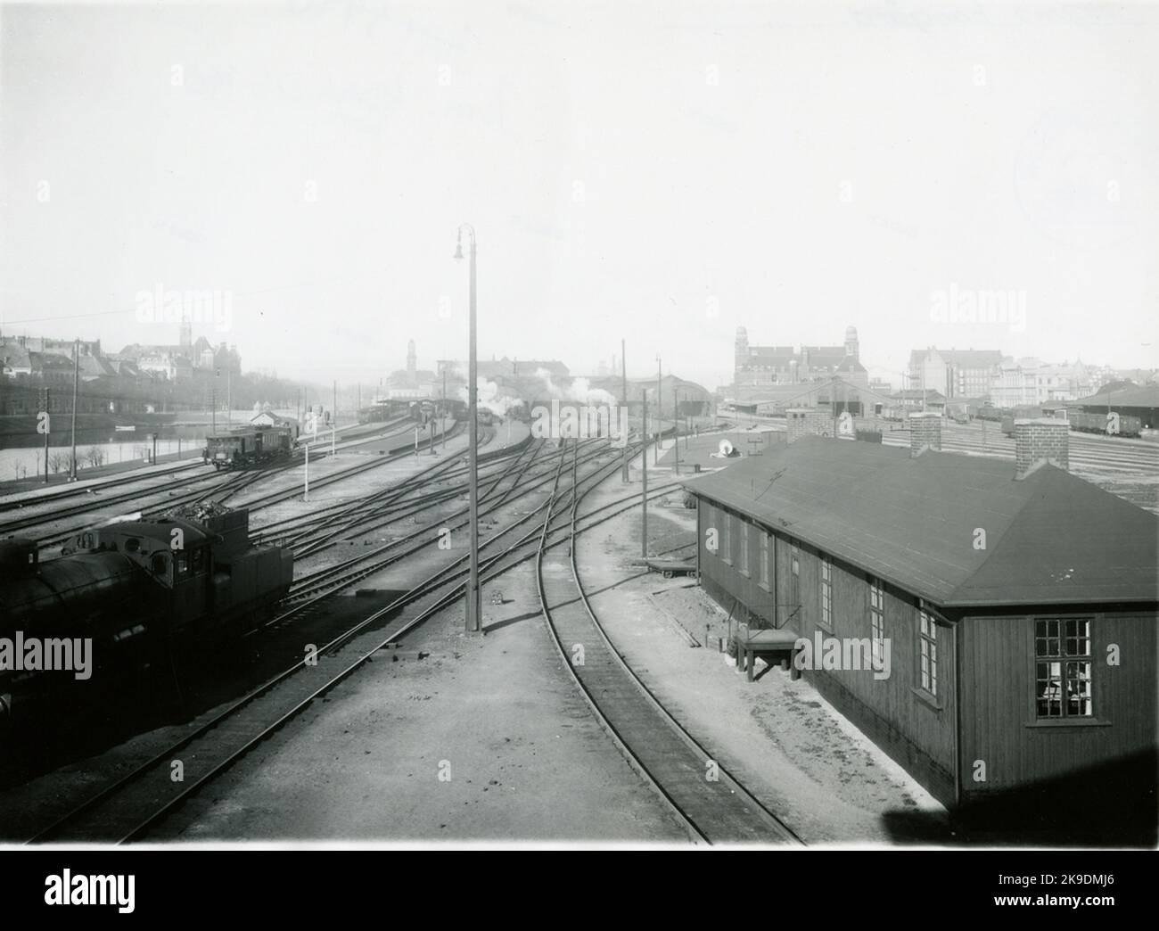 Bangården at Malmö station. Malmö Central Station. From 1856 to 1864 ...