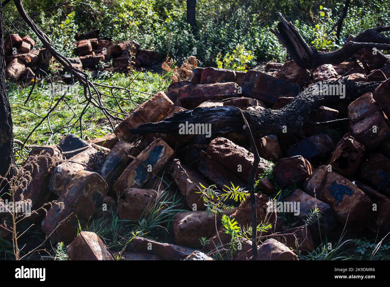 Battlefield near Kherson in Ukraine, after the Russian army has ...