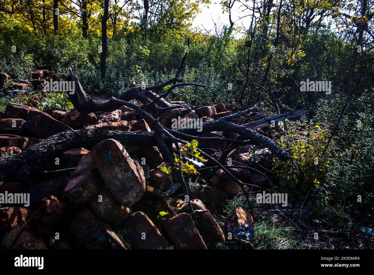 Battlefield near Kherson in Ukraine, after the Russian army has ...