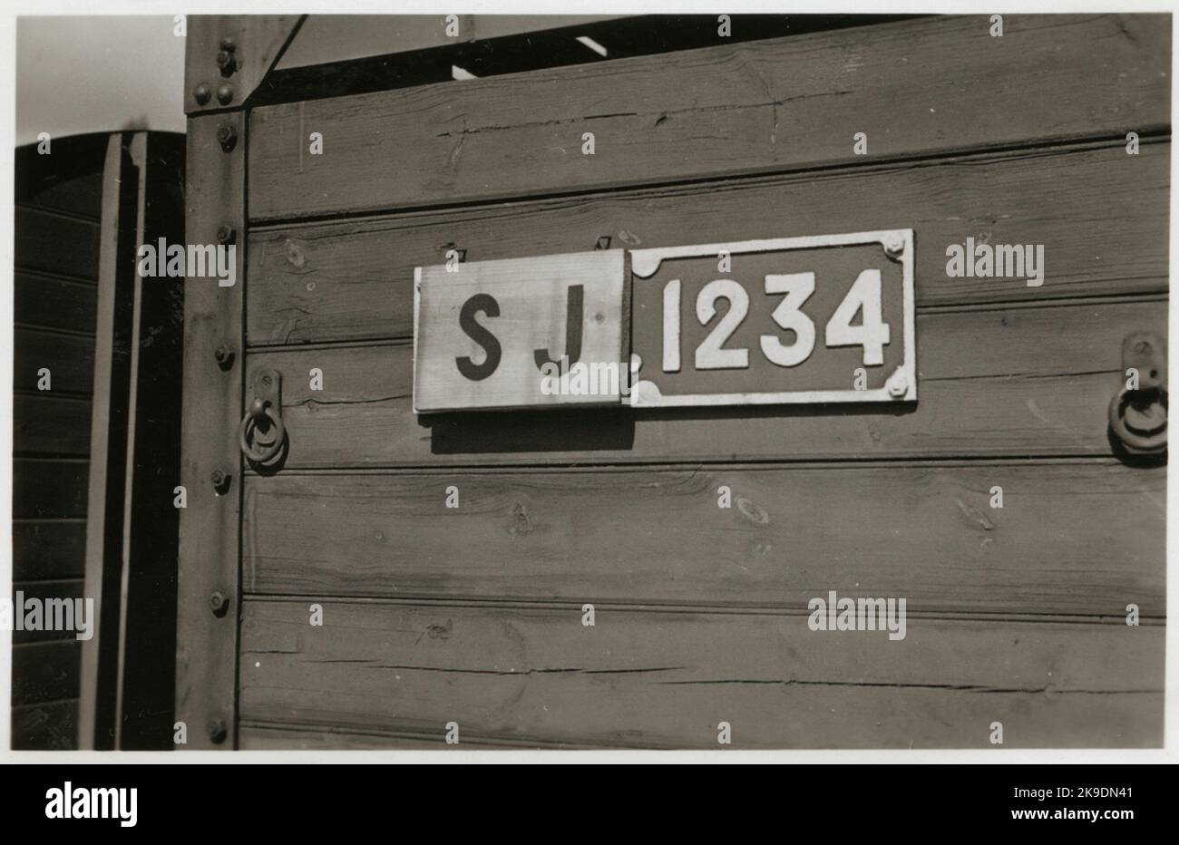 Provisional State Railways, SJ Sign on freight wagon from Kalmar ...