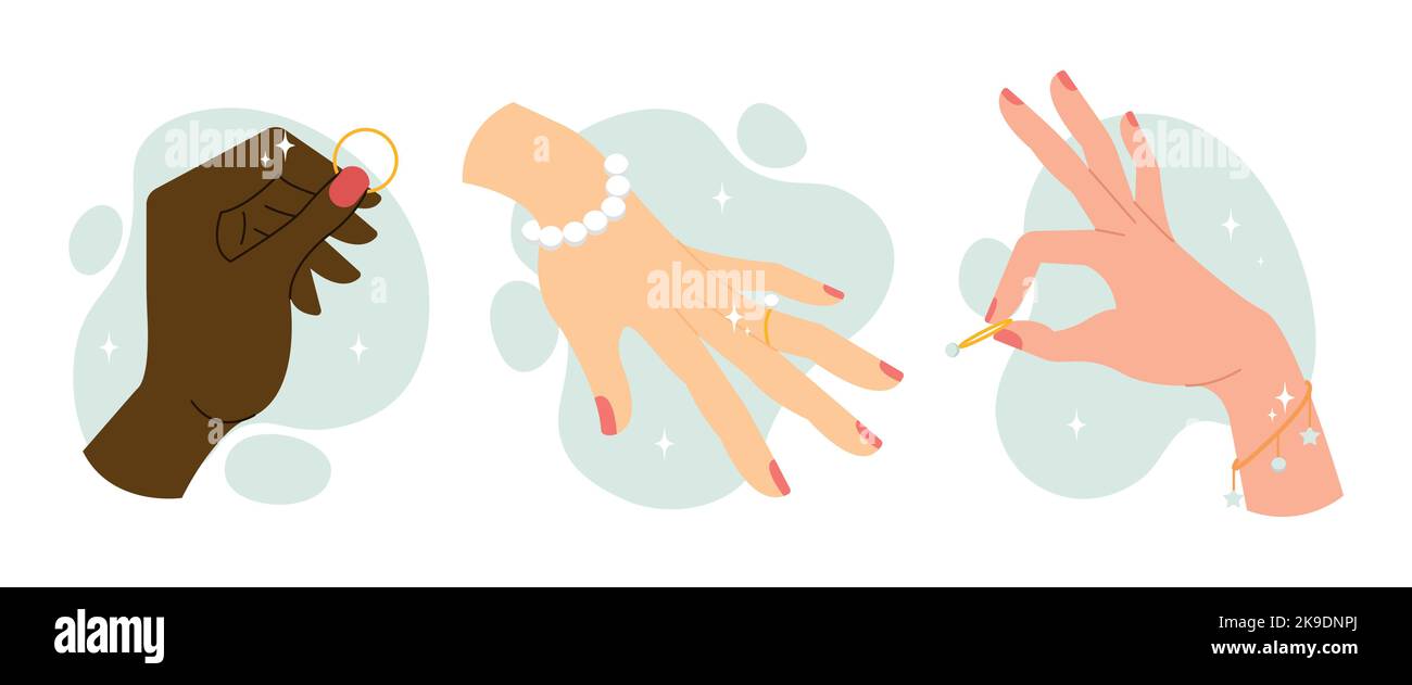 Female hand engagement ring Stock Vector Images - Alamy